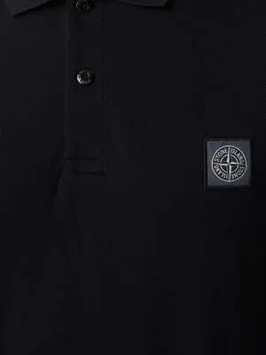 Stone Island Stretch Organic Cotton Polo Shirt - Black