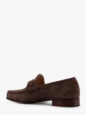 Valentino Garavani Suede Loafers With Metal Vlogo Signature - Grey