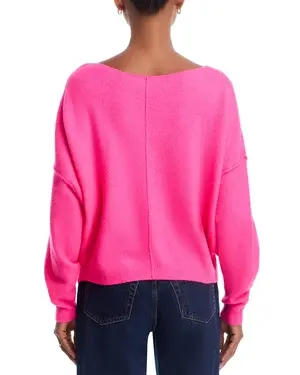 American Vintage Boat Neck Sweater - Rose Fluo