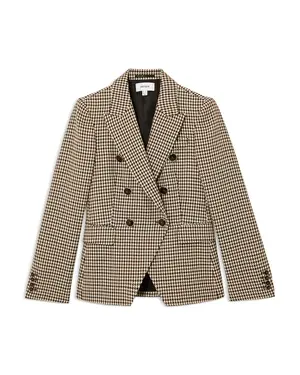REISS Petite Hartley Double Breasted Check Jacket