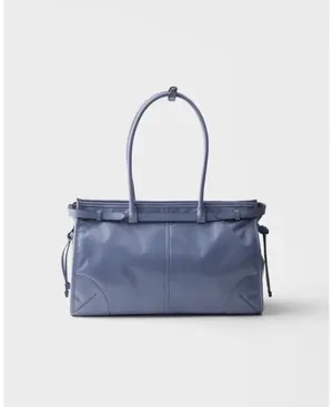 Prada Bonnie Large Leather Handbag - Dark Blue