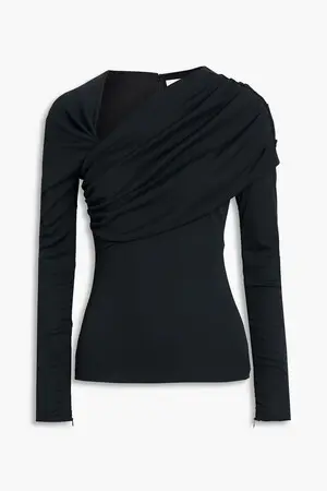 Carolina Herrera Asymmetric Draped Jersey Top