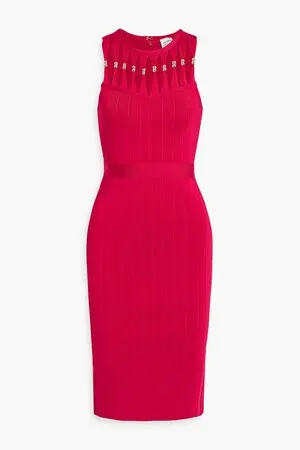 Herve Leger Hervé Léger Bead-Embellished Bandage Dress - Fuchsia
