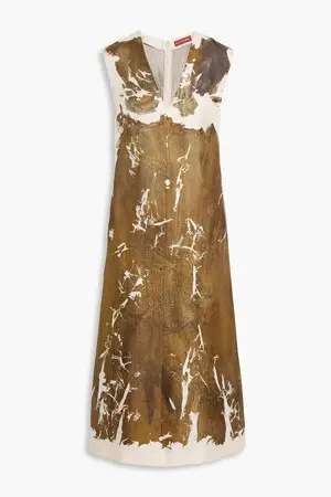 Altuzarra Printed Silk-twill Midi Dress
