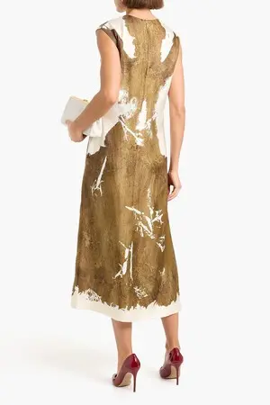 Altuzarra Printed Silk-twill Midi Dress