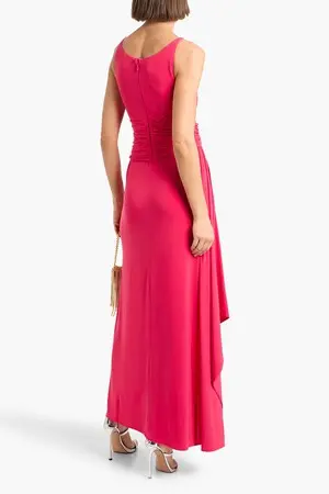 Herve Leger Mila Embellished Draped Gown - Fuchsia