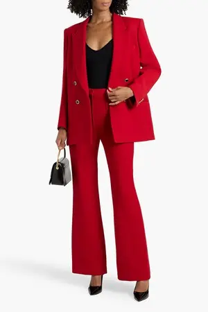 Alessandra Rich Double-breasted Wool Blazer - Red