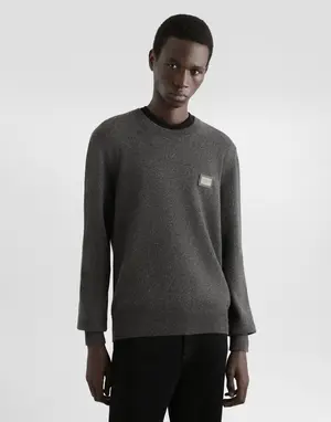 Dolce & Gabbana Wool Round-neck Sweater With Branded Tag
