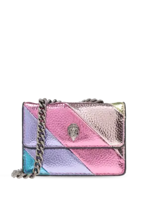 Kurt Geiger Embossed Leather Shoulder Bag With Bird Applique - Multicolour