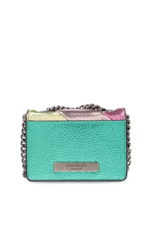 Kurt Geiger Embossed Leather Shoulder Bag With Bird Applique - Multicolour