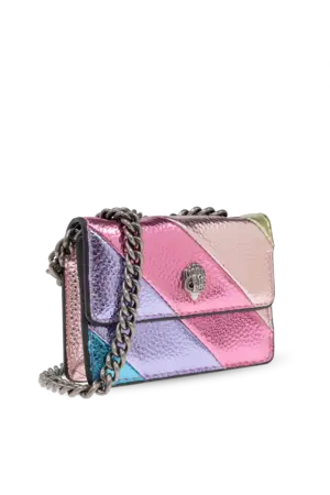 Kurt Geiger Embossed Leather Shoulder Bag With Bird Applique - Multicolour