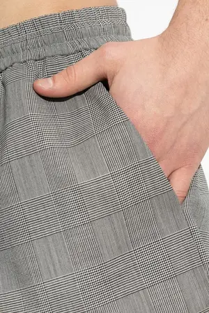 Balmain Houndstooth Virgin Wool Shorts - Grey