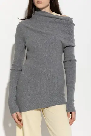 LISA YANG Agie Asymmetrical Knit Sweater - Grey