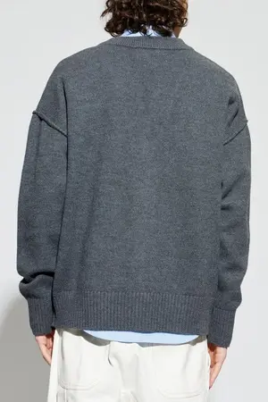 Ami Wool Cardigan With Logo
