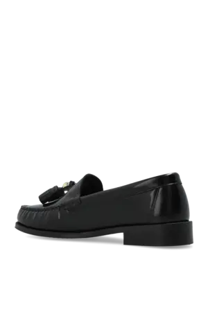 Furla College Leather Loafers - Black