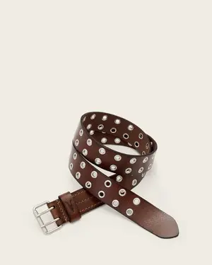 ALLSAINTS Sturge Leather Belt - Brown