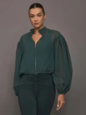 MICHI Midnight Mesh Zip Up Jacket - Forest