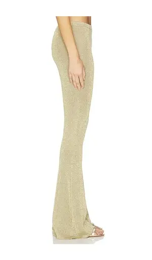 LESLIE AMON Dore Metallic Knit Pants