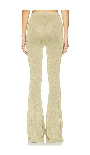 LESLIE AMON Dore Metallic Knit Pants