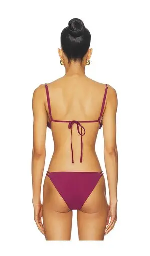 LESLIE AMON Garis Trim Bikini Top