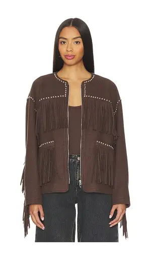 Blanknyc Fringe Zip-up Jacket