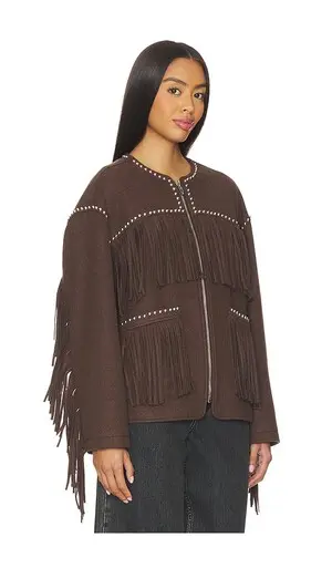Blanknyc Fringe Zip-up Jacket