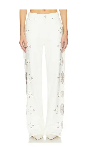 Retrofete Marinda Jeans With Geometric Rhinestone Embellishments