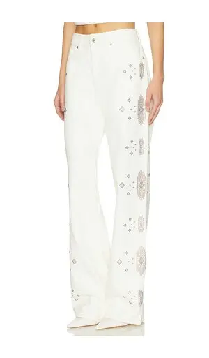 Retrofete Marinda Jeans With Geometric Rhinestone Embellishments