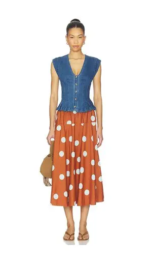 Free People Dylan Denim Vest - Medium Blue