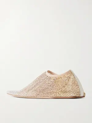 Christopher Esber Minette Ombré Crystal-embellished Ballet Flats
