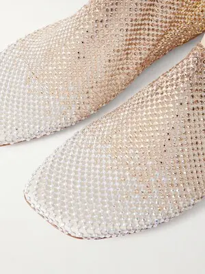 Christopher Esber Minette Ombré Crystal-embellished Ballet Flats
