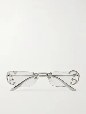 Prada Square Frame Optical Glasses - Silver
