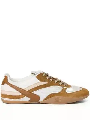 Miu Miu Suede-panel Sneakers - Brown