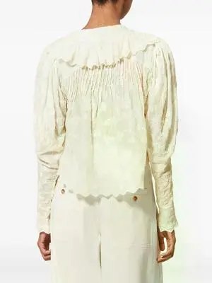 Isabel Marant Étoile Zelly Ruffled Embroidered Blouse - Neutrals