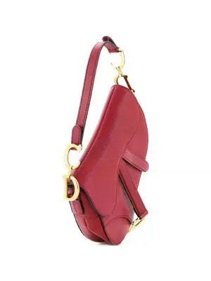 Dior Saddle Handbag Leather Mini Shoulder Bag - Red