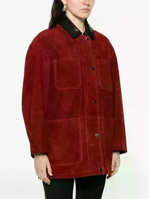 Nour Hammour Barn Suede Jacket - Red
