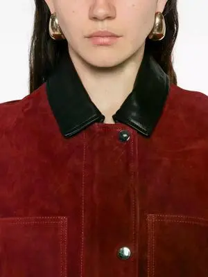 Nour Hammour Barn Suede Jacket - Red