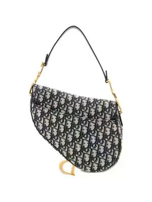Dior Saddle Handbag With Strap Oblique Canvas Medium Shoulder Bag - Blue