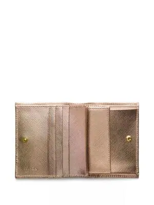 Prada Small Logo-plaque Saffiano-leather Wallet - Brown