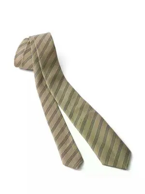 Prada Striped Neck Tie Linen - Neutrals