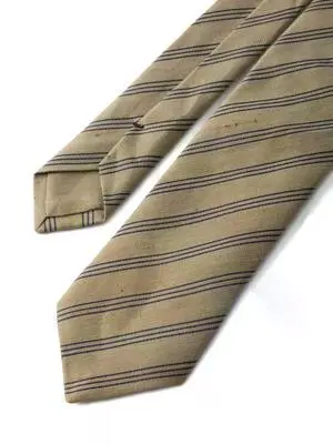 Prada Striped Neck Tie Linen - Neutrals