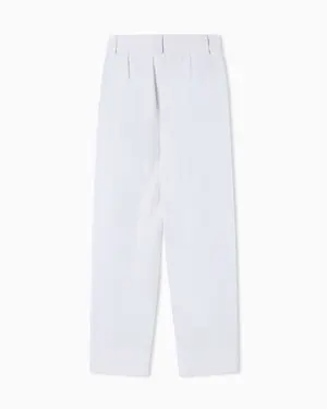 Giorgio Armani Washed Technical Silk Wide Leg Trousers - Grey