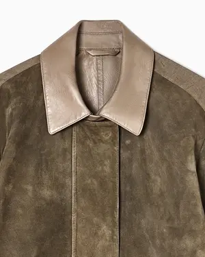 Giorgio Armani Lambskin Suede And Linen Blouson