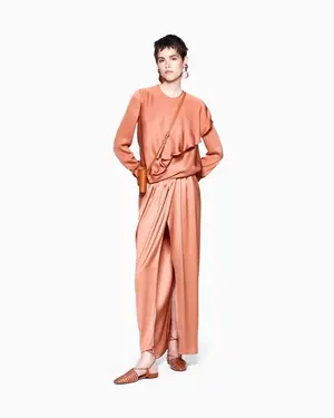 Giorgio Armani Draped Silk Charmeuse Blouse