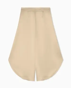 Giorgio Armani Wide Trousers In Silk Satin - Beige