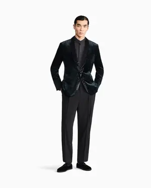 Giorgio Armani Single-breasted Devoré Velvet Jacket