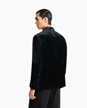 Giorgio Armani Single-breasted Devoré Velvet Jacket
