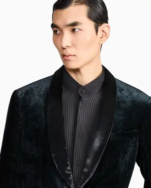Giorgio Armani Single-breasted Devoré Velvet Jacket