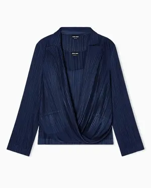 Giorgio Armani Pleated Jersey Twin-set - Blue