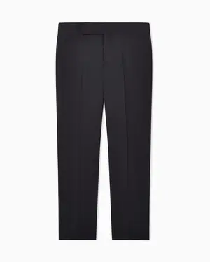 Giorgio Armani Flat-front Wool Crepe Trousers